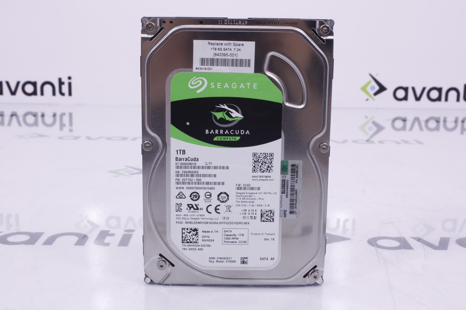 SEAGATE 2EP102-500 1 TB ST1000DM010 P/N: 2EP102-500 843395-001 ...